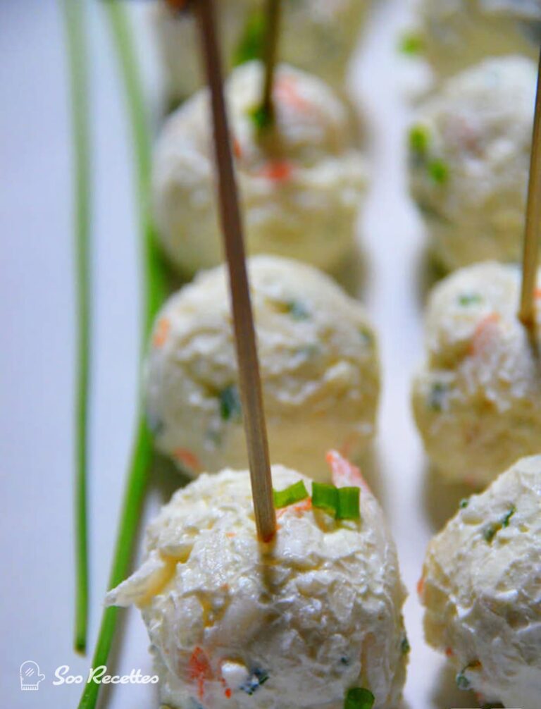 Boulettes fraicheur aux miettes de crabe, fromage frais et citron - Sos ...