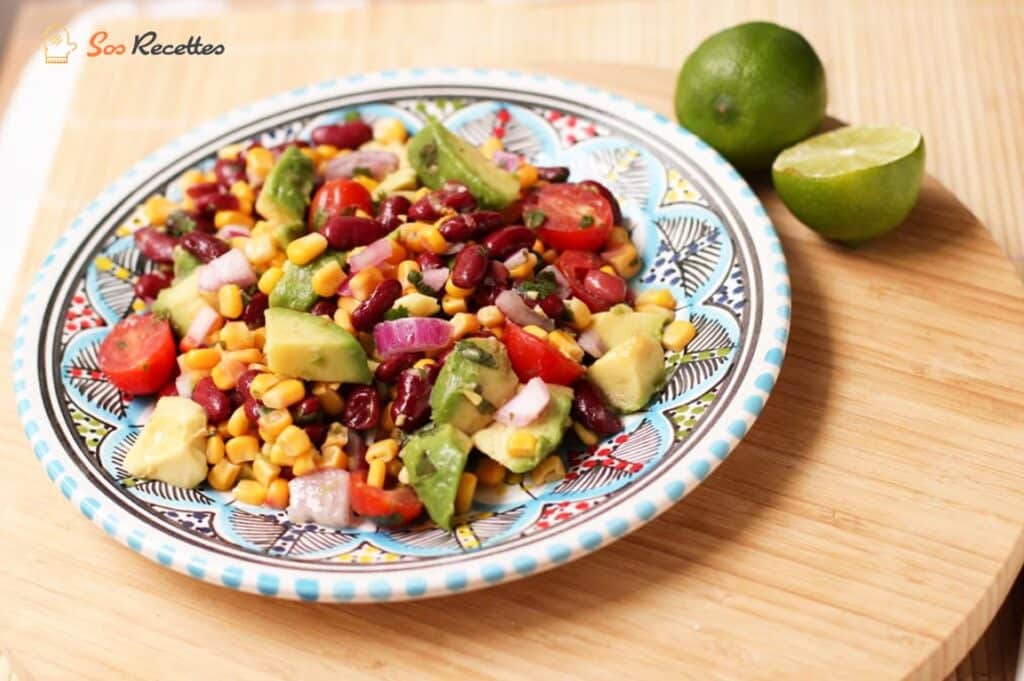 Salade de haricots rouges, maïs et avocat - Sos Recette