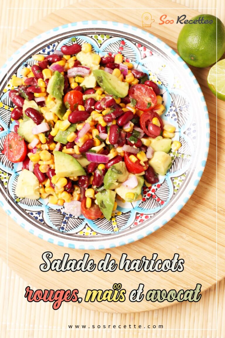 Salade de haricots rouges, maïs et avocat - Sos Recette