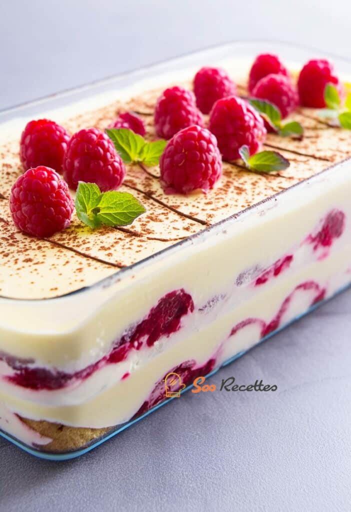 Tiramisu aux Framboises et Chocolat Blanc - Sos Recette